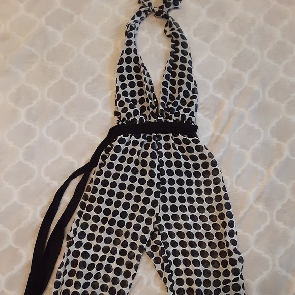 Pants & Jumpsuits | Hautelook Polka Dot Designer Jumpsuit Size Small ...